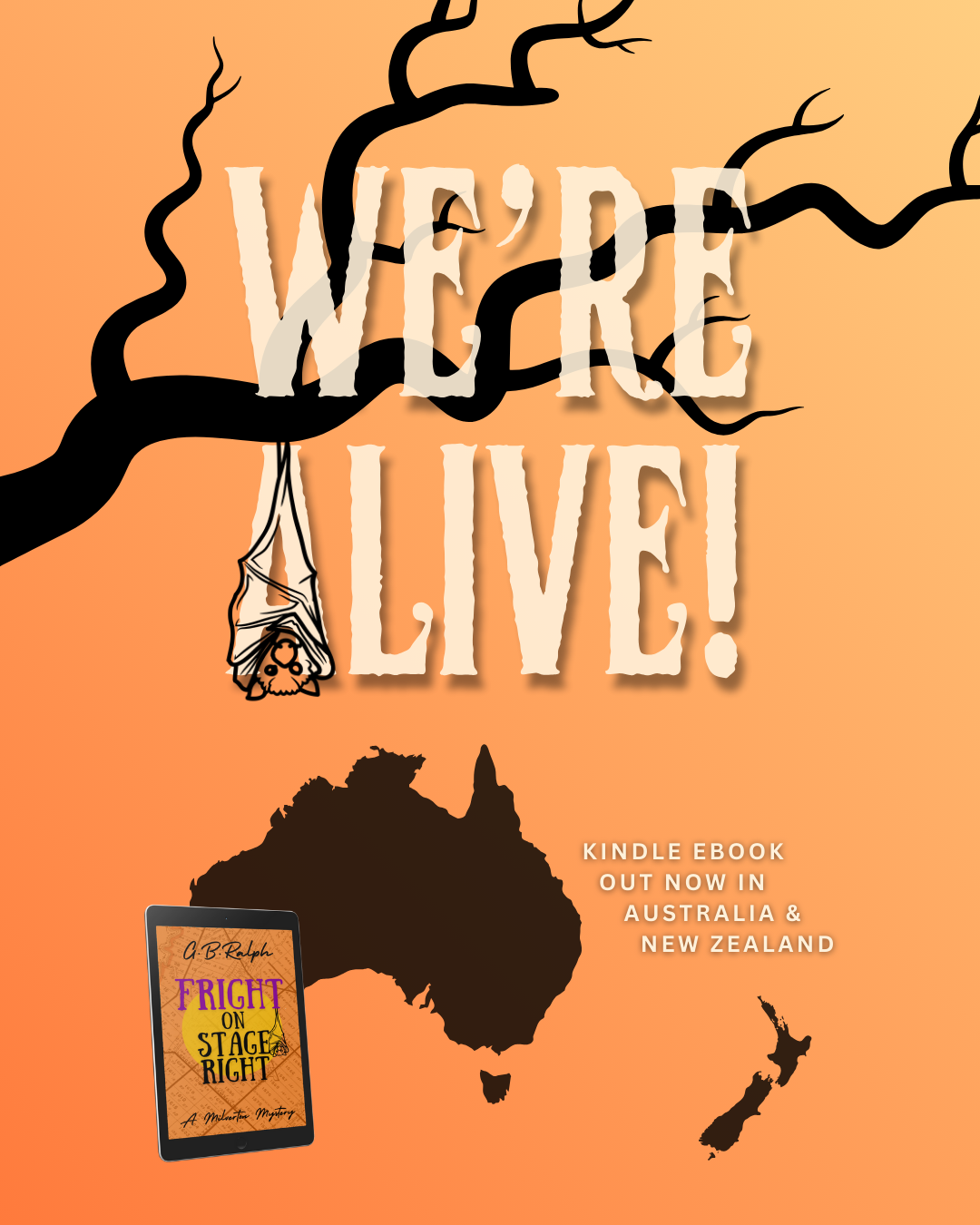 Fright on Stage Right: Kindle ebook live in NZ and AU – G. B. Ralph